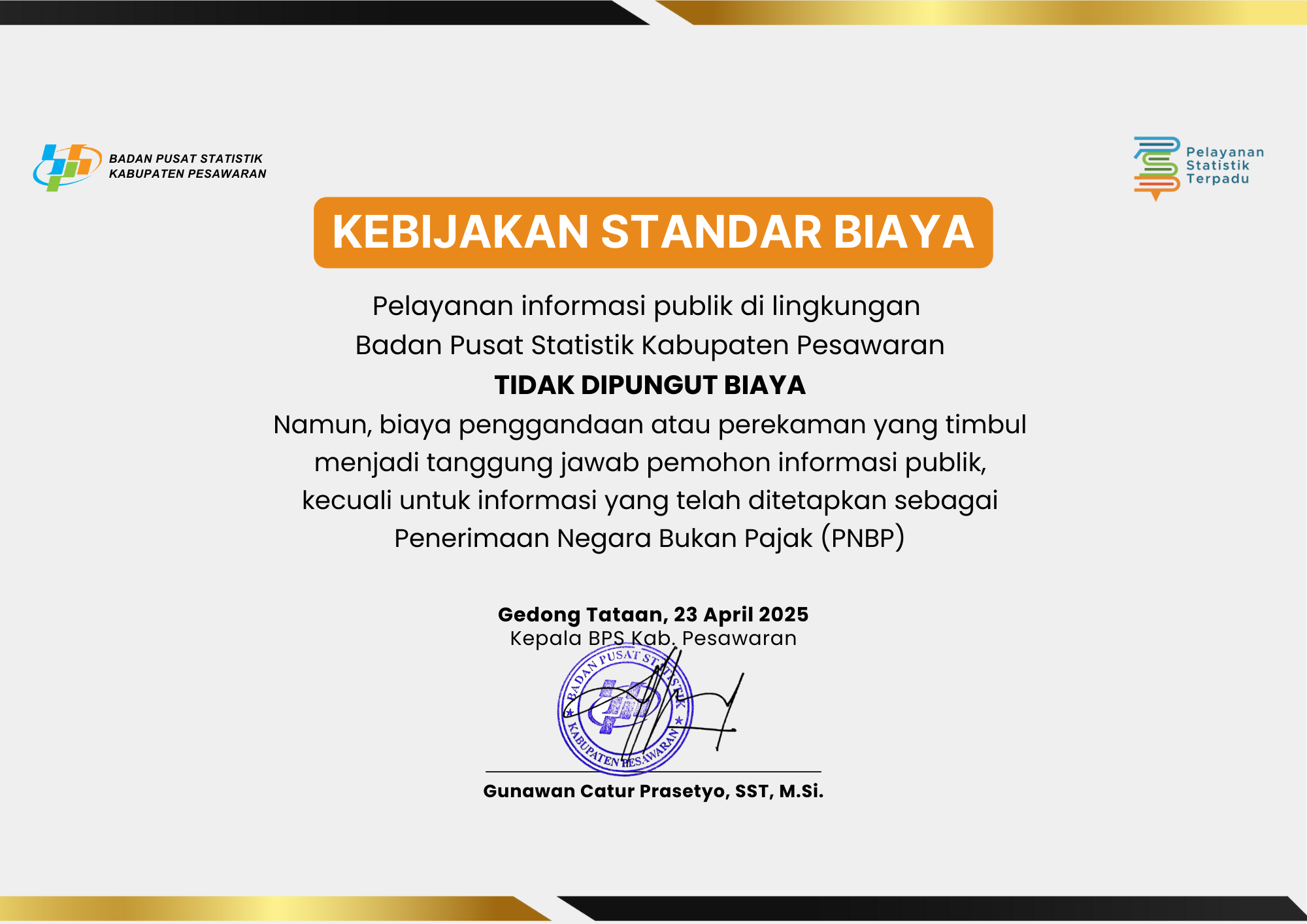 Standar Layanan Informasi Publik - Portal PPID BPS RI